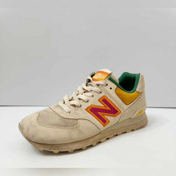 New Balance | Shoes | New Balance 574 Cream Pink Shoes Sneakers 8 ...